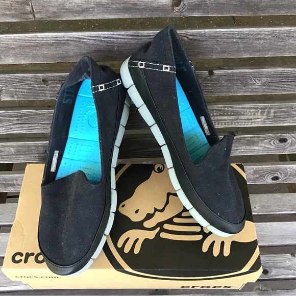 CROCS | Shoes | Crocs Womens Stretch Sole Skimmers Sz 8w Euc | Poshmark